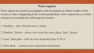 B. A. Sem - IV - News Report | PPT