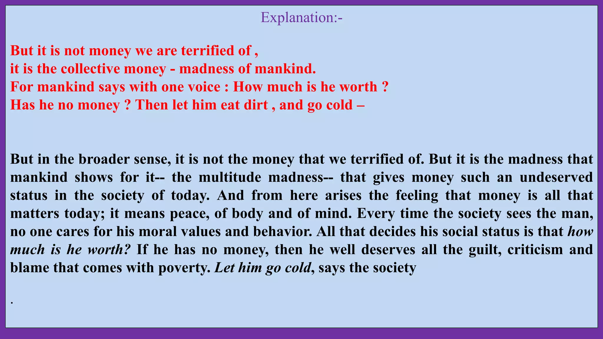 B. Sc. Sem - II - Money Madness by D.H. Lawrence | PPTX