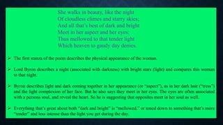 B. A. Sem - IV - 'She Walks in Beauty' by Lord Byron | PPTX
