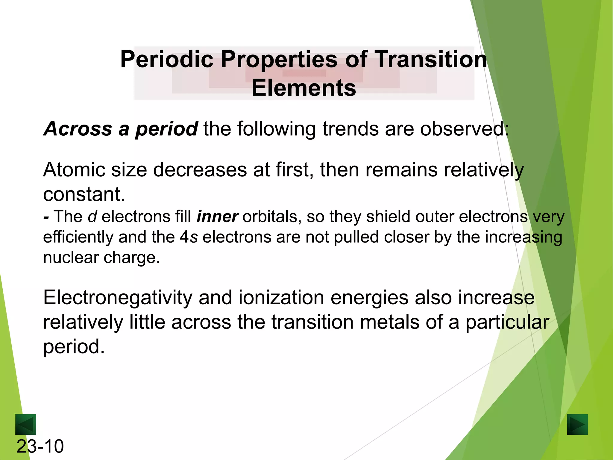 B.Sc II Chemistry of Transitional elements (i) | PPT