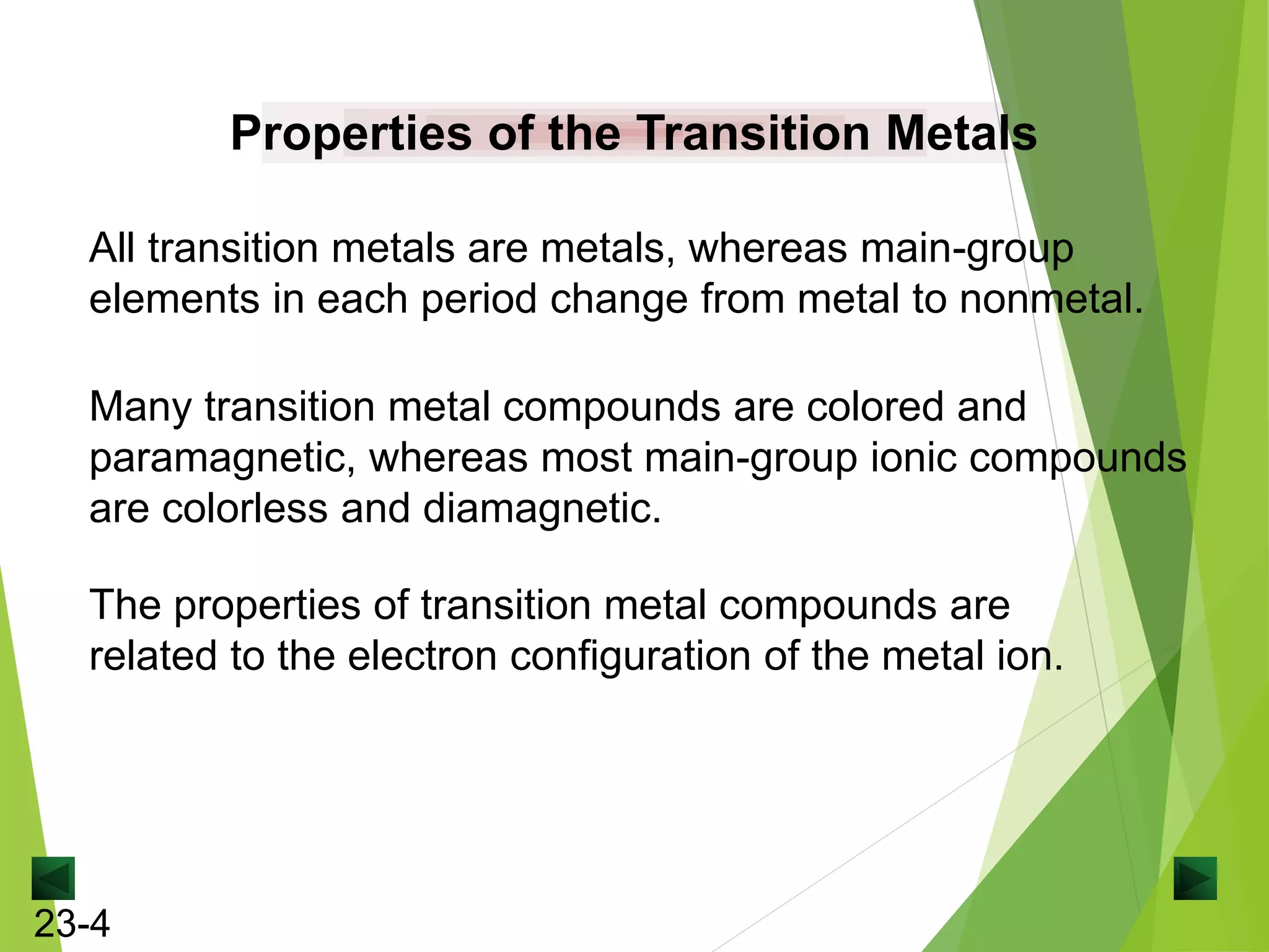 B.Sc II Chemistry of Transitional elements (i) | PPT