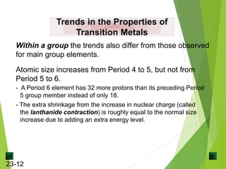B.Sc II Chemistry of Transitional elements (i) | PPT