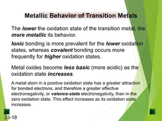 B.Sc II Chemistry of Transitional elements (i) | PPT