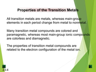 B.Sc II Chemistry of Transitional elements (i) | PPT