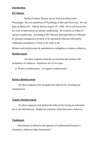 B.f skinner theroies of behavioral counselling | PDF