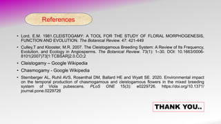 Cleistogamy and Chasmogamy in plants | PPTX