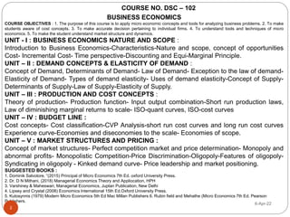 Business Economics unit-1 Osmania University IMBA | PPT