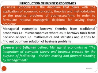 Business Economics unit-1 Osmania University IMBA | PPT