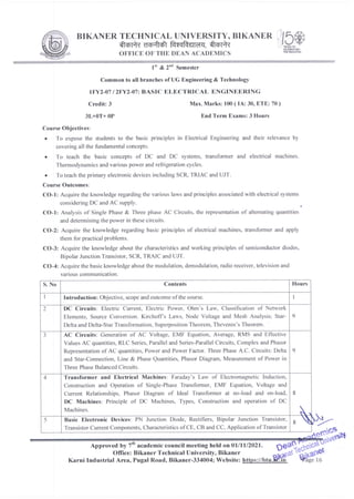 B.tech first year scheme & syllabus 2021 22 | PDF