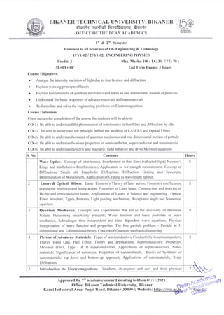 B.tech first year scheme & syllabus 2021 22 | PDF