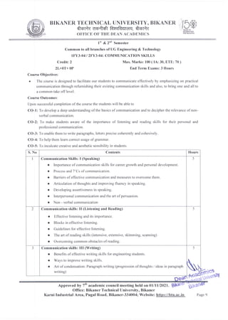 B.tech first year scheme & syllabus 2021 22 | PDF