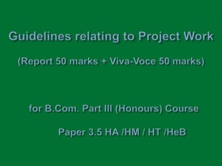 B.com Project Work | PPTX