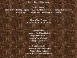 B.com Project Work | PPTX