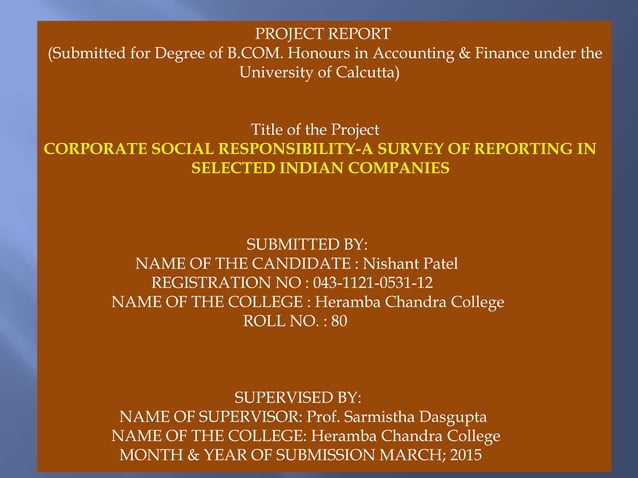 B.com Project Work | PPTX