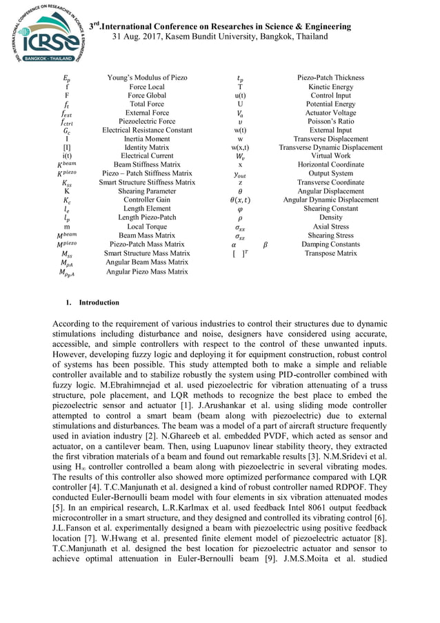 Fuzzy Pid Controller Design For Random Vibration Attenuated Smart Cantilever Timoshenko Beam