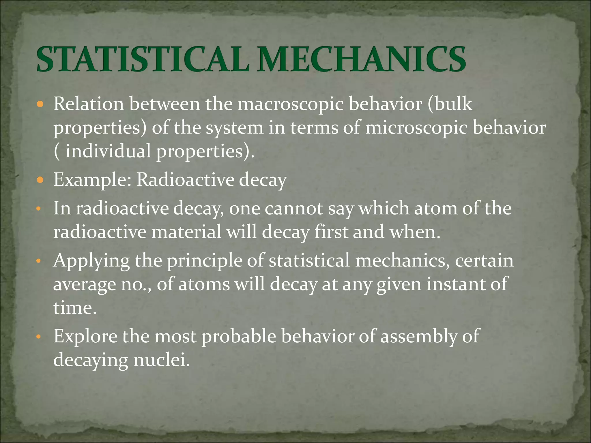 Classical Statistics and Quantum Statistics | PPT