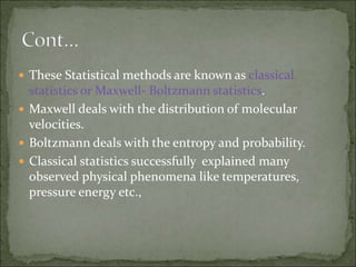 Classical Statistics and Quantum Statistics | PPT