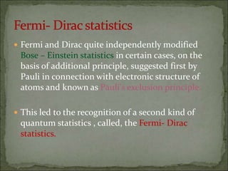 Classical Statistics and Quantum Statistics | PPT