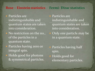 Classical Statistics and Quantum Statistics | PPT