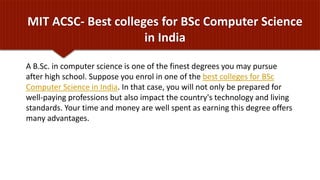 B.Sc. Computer Science Colleges Pune | PPTX | Secondary Education | Education