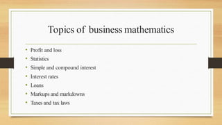 Business mathematics | PPTX