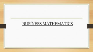 Business Math Topics, Formulas & Terms | PPT