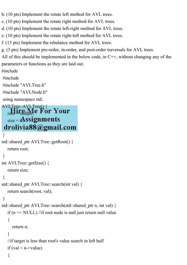 b. (10 pts) Implement the rotate left method for AVL trees.c. (10 .pdf