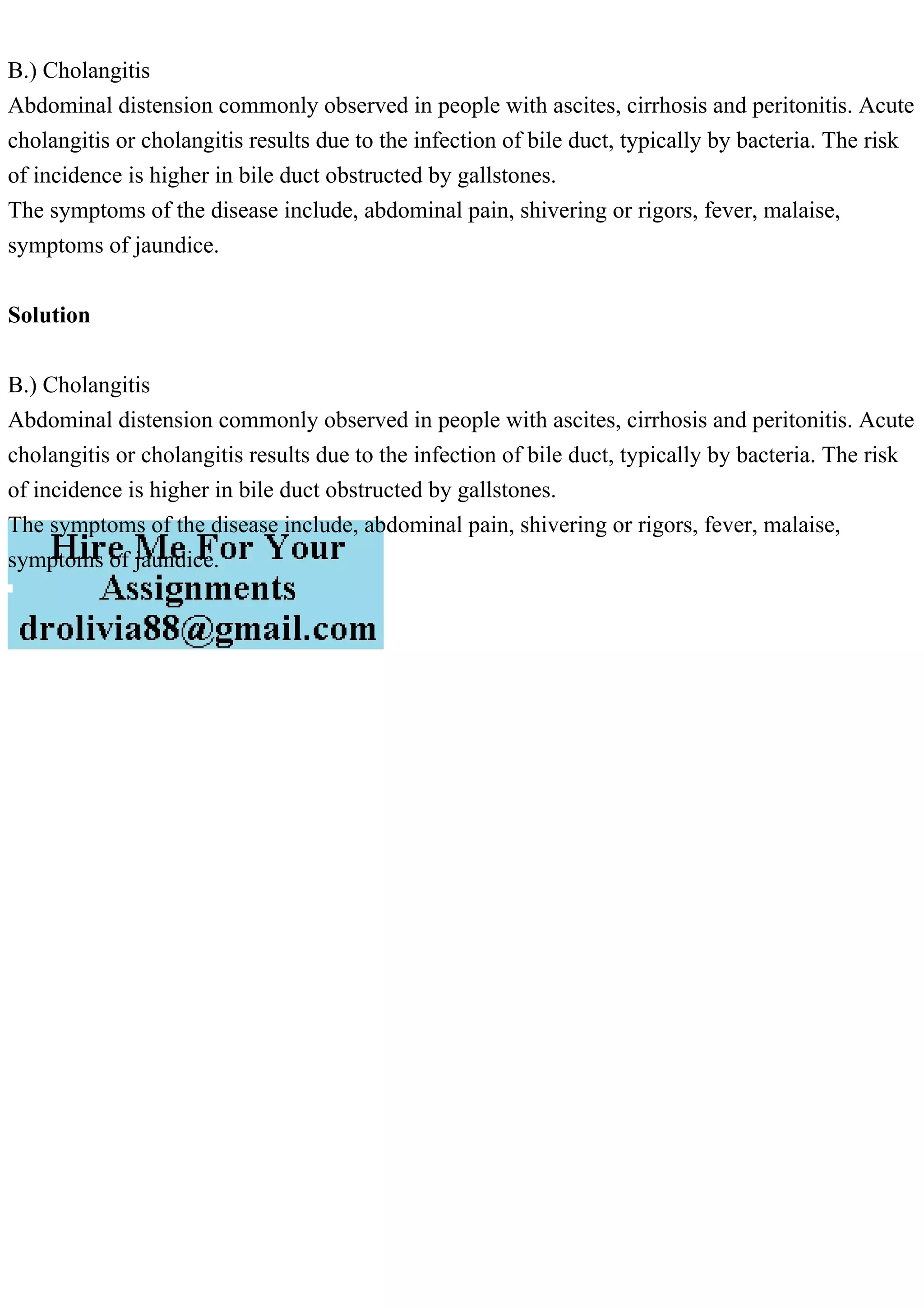 B.) CholangitisAbdominal distension commonly observed in people wi.pdf