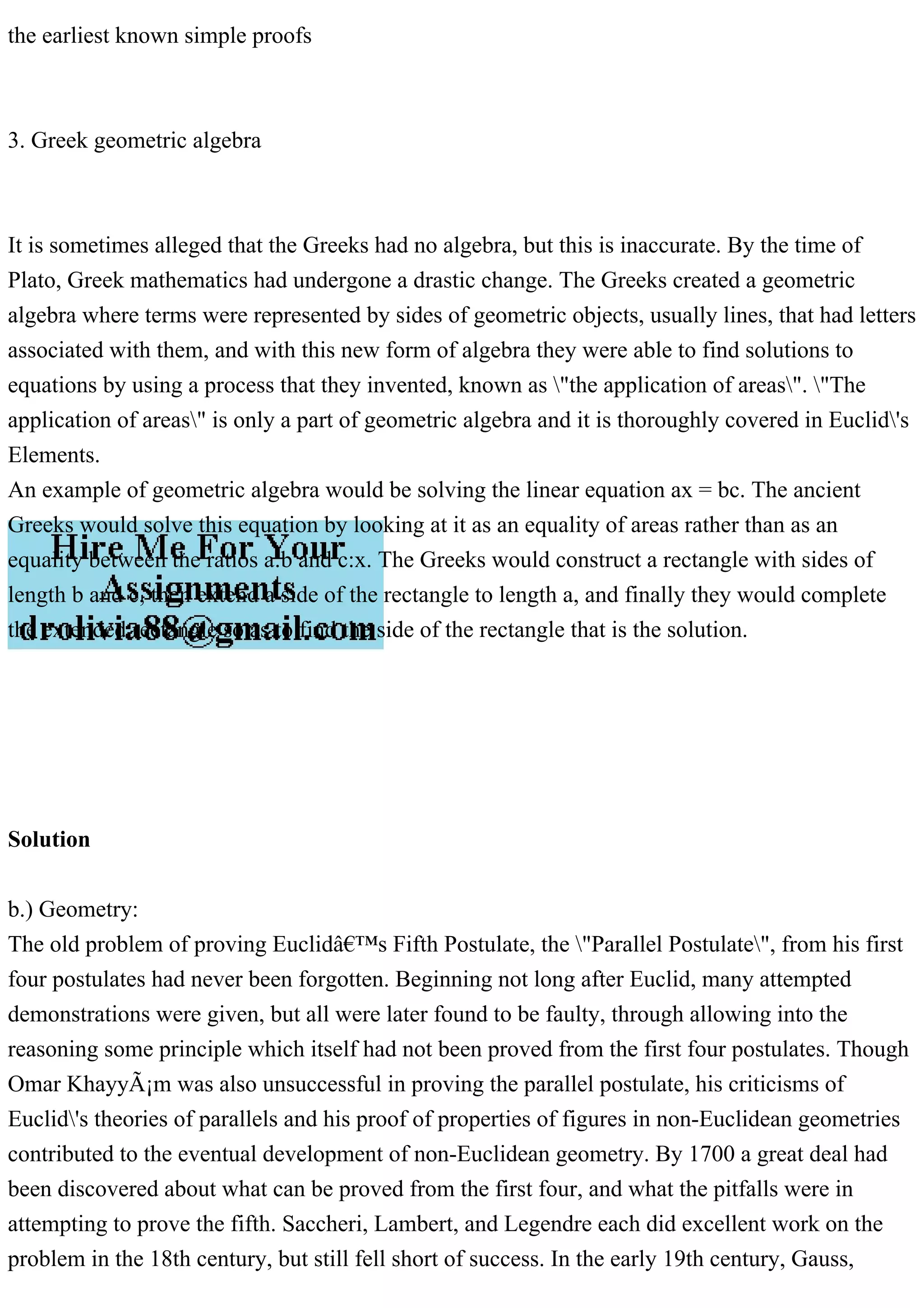 B Geometrythe Old Problem Of Proving Euclidâ€™s Fifth Postulate Pdf