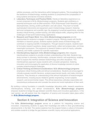 B.Sc In Biotechnology | PDF