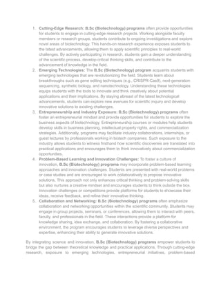 B.Sc In Biotechnology | PDF