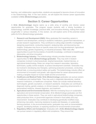 B.Sc In Biotechnology | PDF