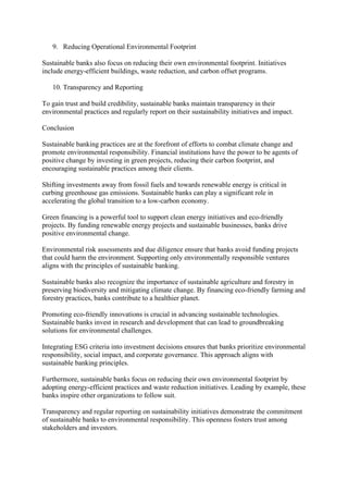 Banking with a Green Heart: Embracing Sustainable Practices for ...