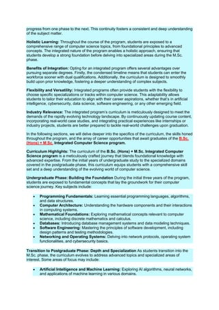 B.sc hons +M.sc Integrated computer science | PDF