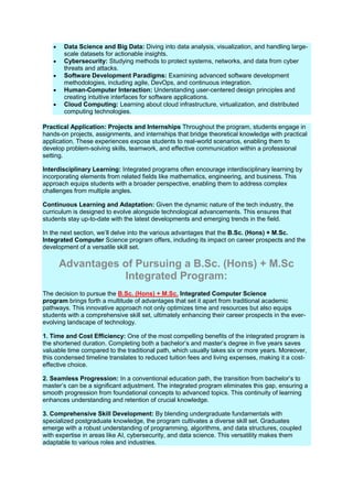 B.sc hons +M.sc Integrated computer science | PDF