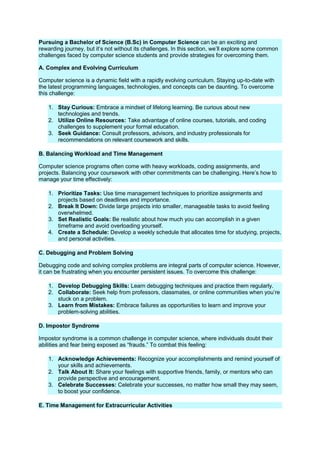 B.sc In Computer Science | PDF | Operating Systems | Computer Software ...