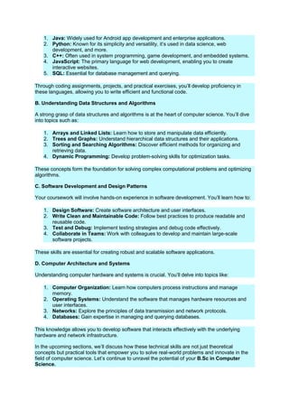 B.sc In Computer Science | PDF | Operating Systems | Computer Software ...