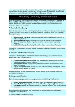 B.sc In Computer Science | PDF | Operating Systems | Computer Software and Applications
