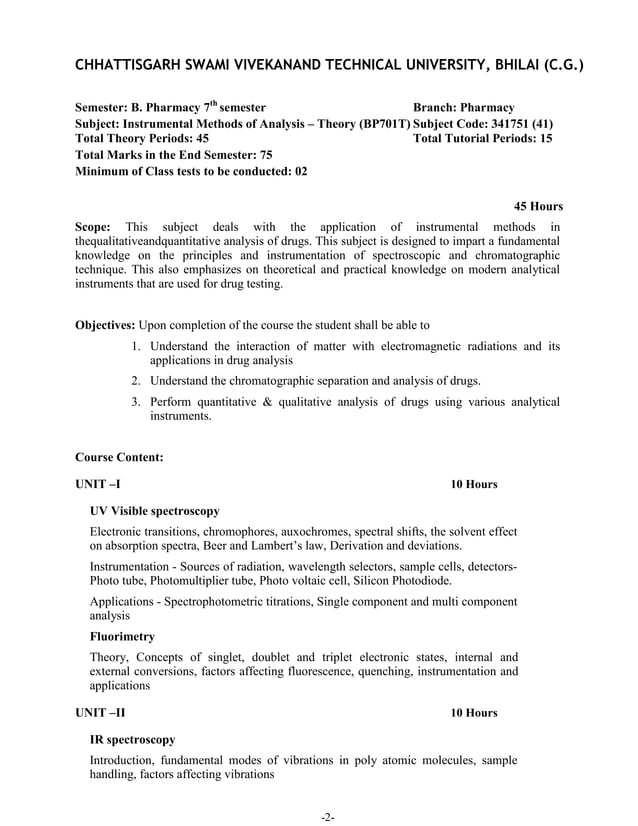 Ima notes unit 1 Instrumental methods of analysis | PDF