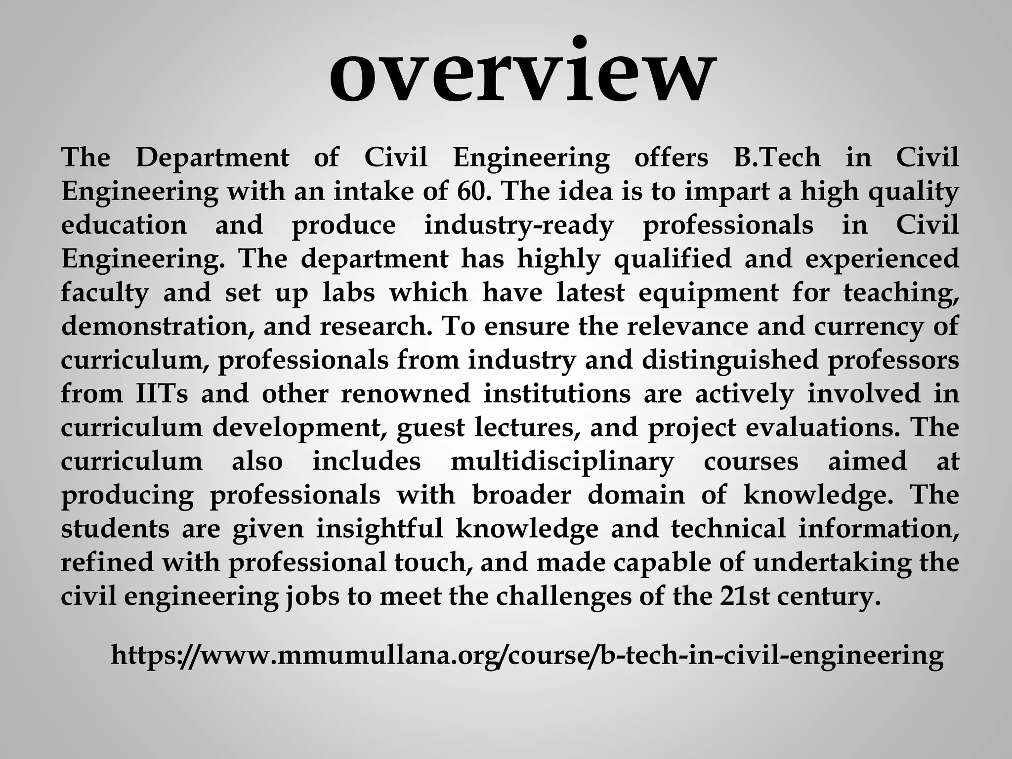 B.Tech Civil Engineering | PPTX