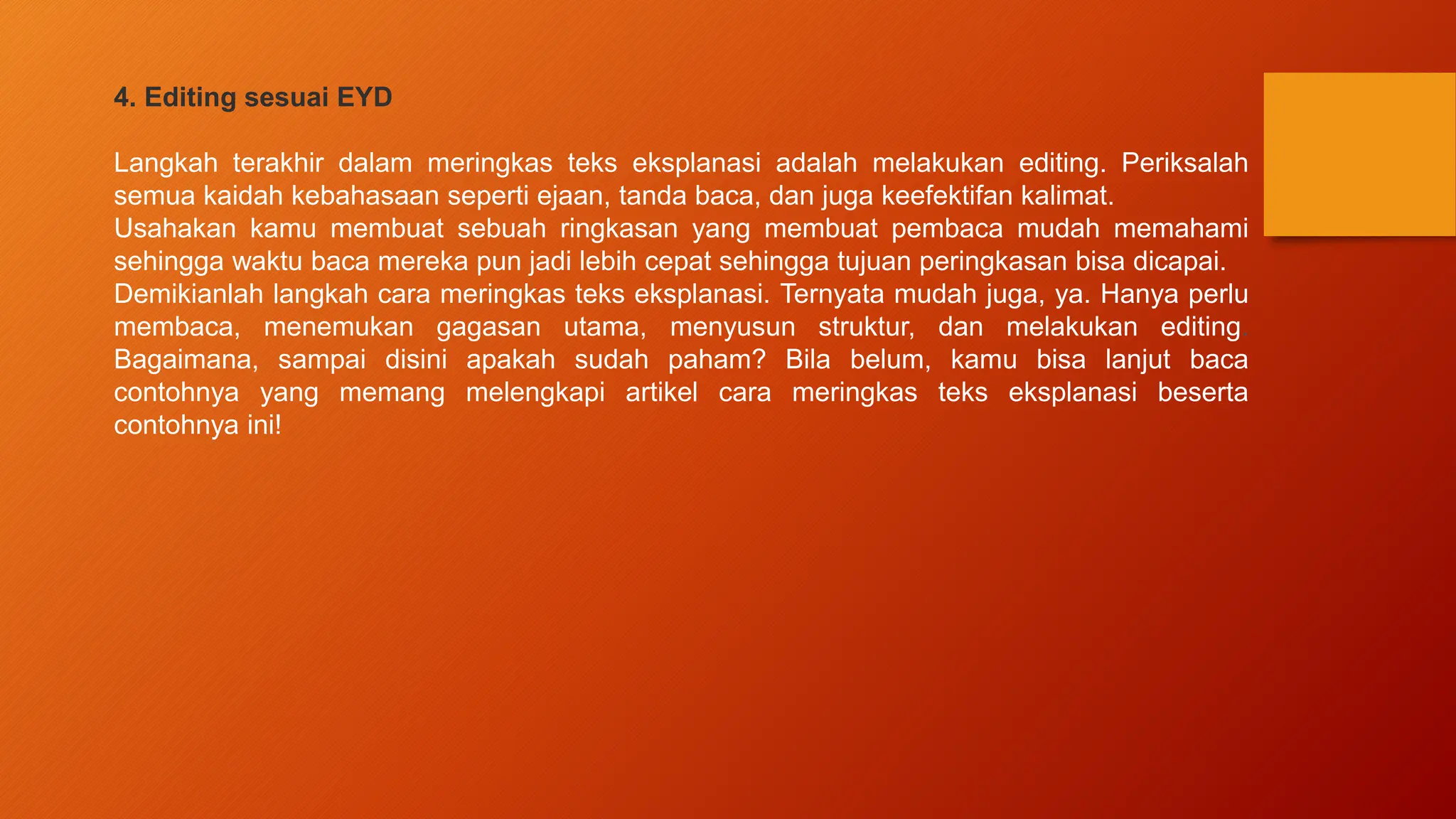 Materi Bahasa Indonesia Kelas IX B. Meringkas Isi Teks Deskripsi.pptx