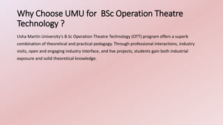 B.Sc Operation Theatre Technology Jobs, Scope, Salary in India | PPTX