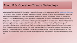 B.Sc Operation Theatre Technology Jobs, Scope, Salary in India | PPTX
