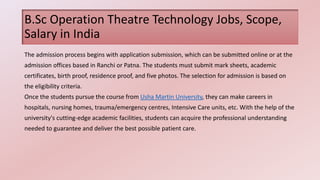 B.Sc Operation Theatre Technology Jobs, Scope, Salary in India | PPTX