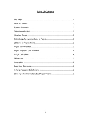 Bsc Project Proposal Sample and Examples | PDF