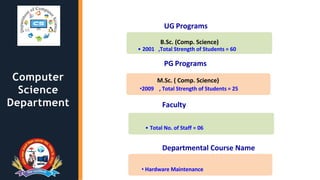 B.Sc. Computer Science Department PPT 2024 | PPTX