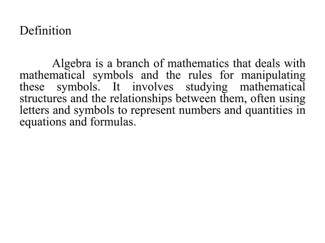 What is algebra and its building blocks. Algebra in your life and it's ...