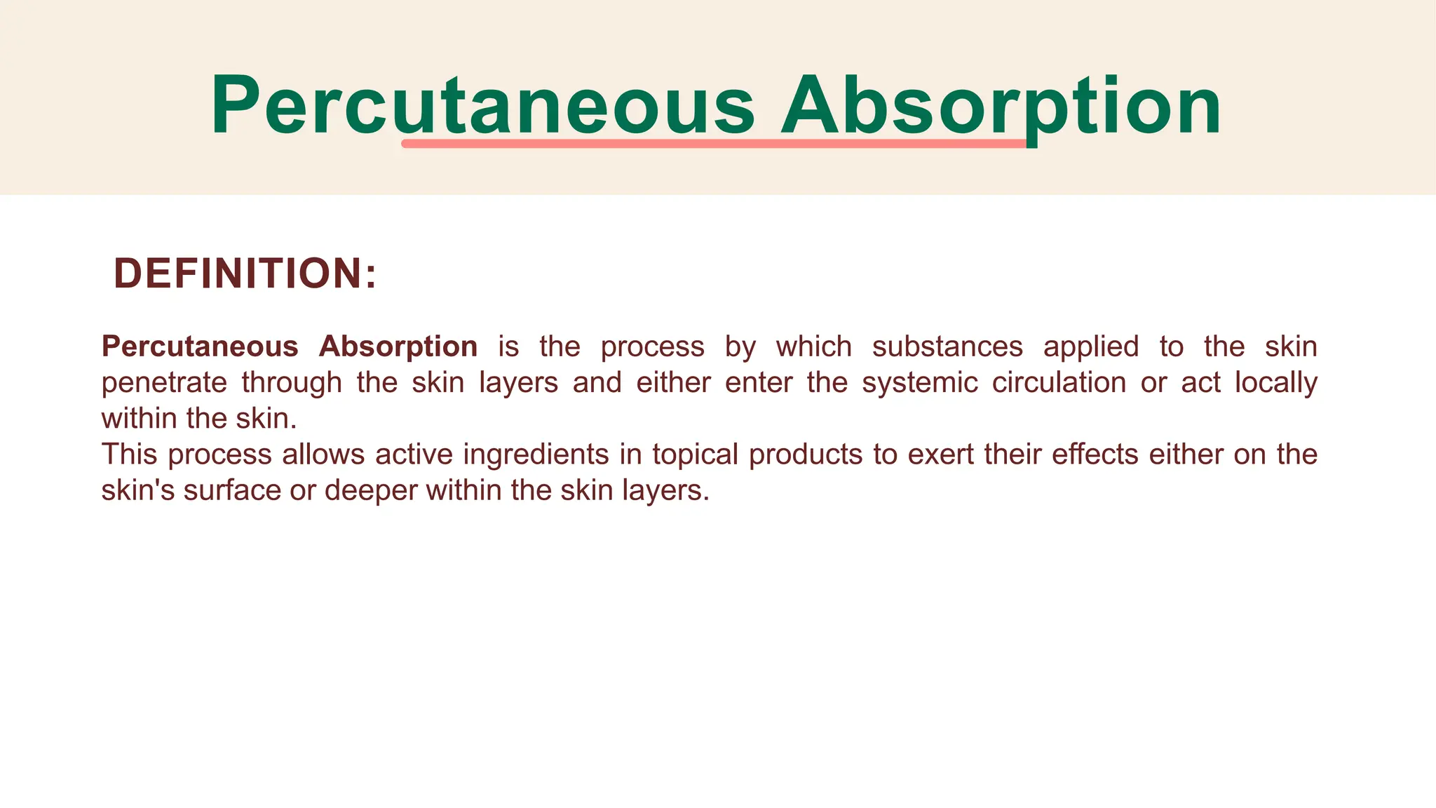 Topical Route of Administration and Percutaneous Absorption | PPTX