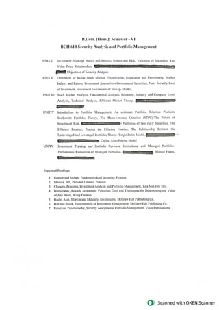 B.Com. (H) 2nd, 4th, 6th Sem..pdf Syllabus Or what is there on bch program | PDF