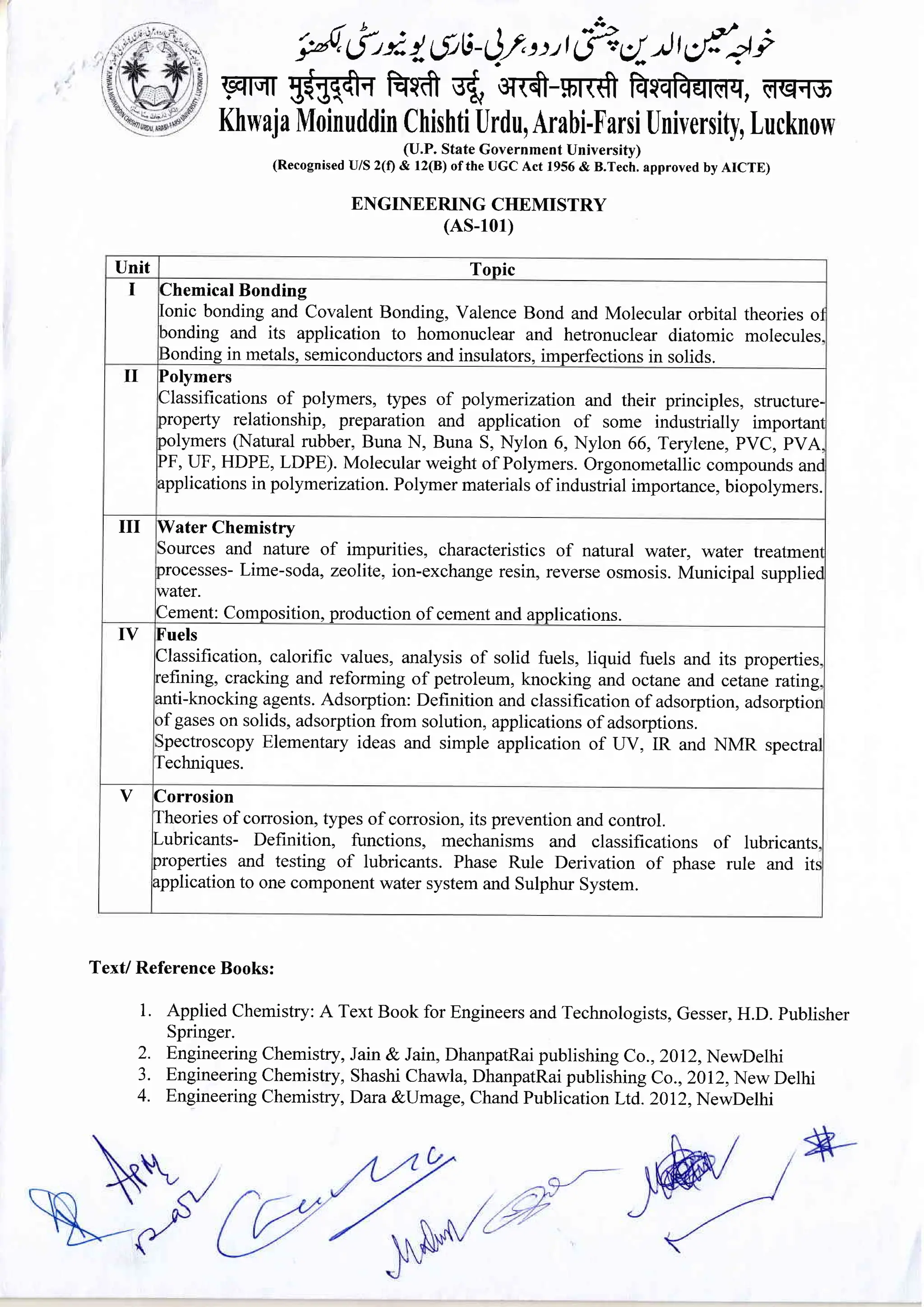 Khwaja muinuddin chisti language university,Lucknow, -B.Tech Civil Engineering_.-First-Year ...